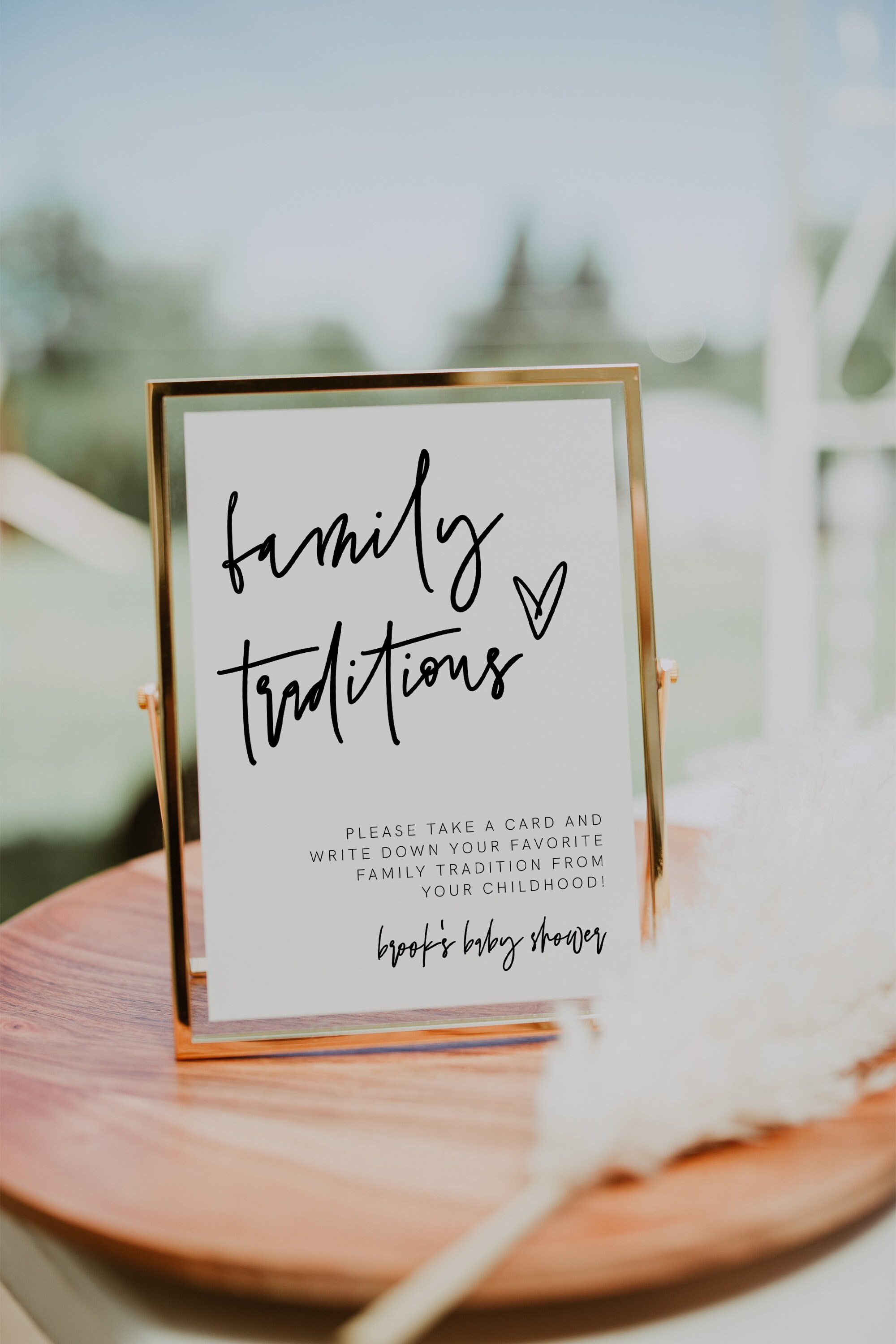 Family Traditions Sign and Card, Baby Shower, Share a Memory, Childhood ...