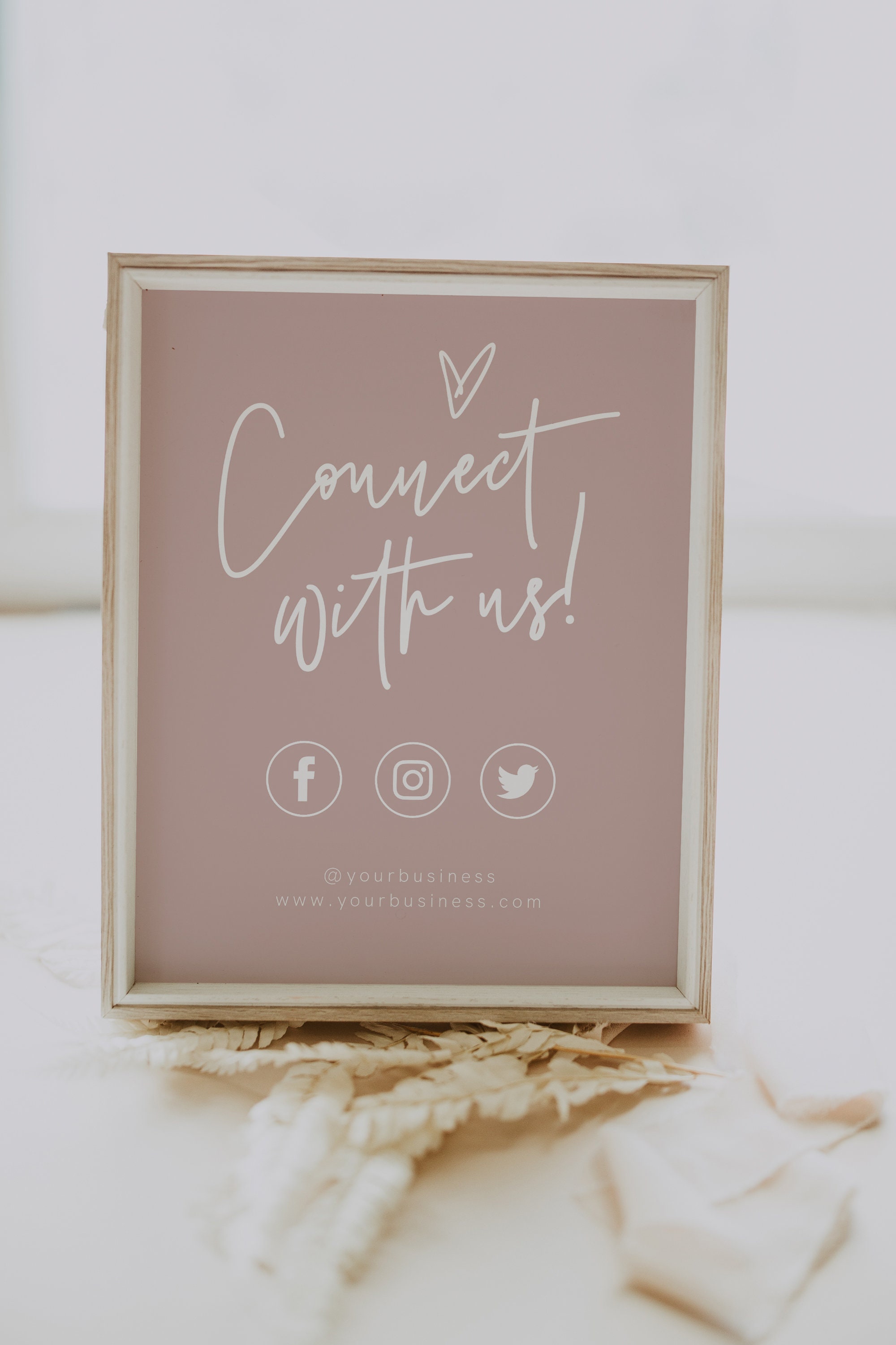 Social Media Sign Template Follow Us Sign Instagram Sign | Etsy