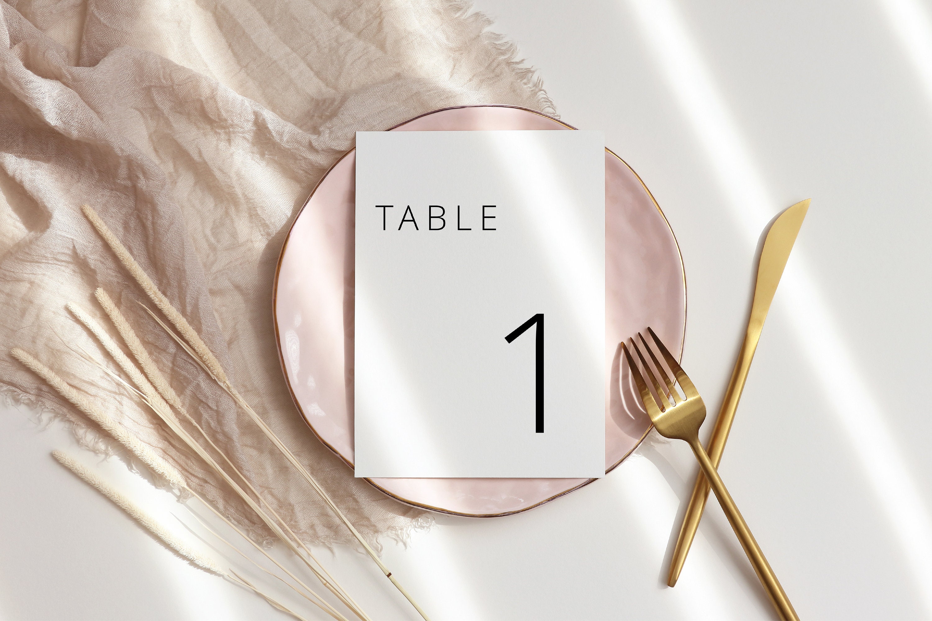 Minimalist Table Number Card Template Modern Simple Clean | Etsy