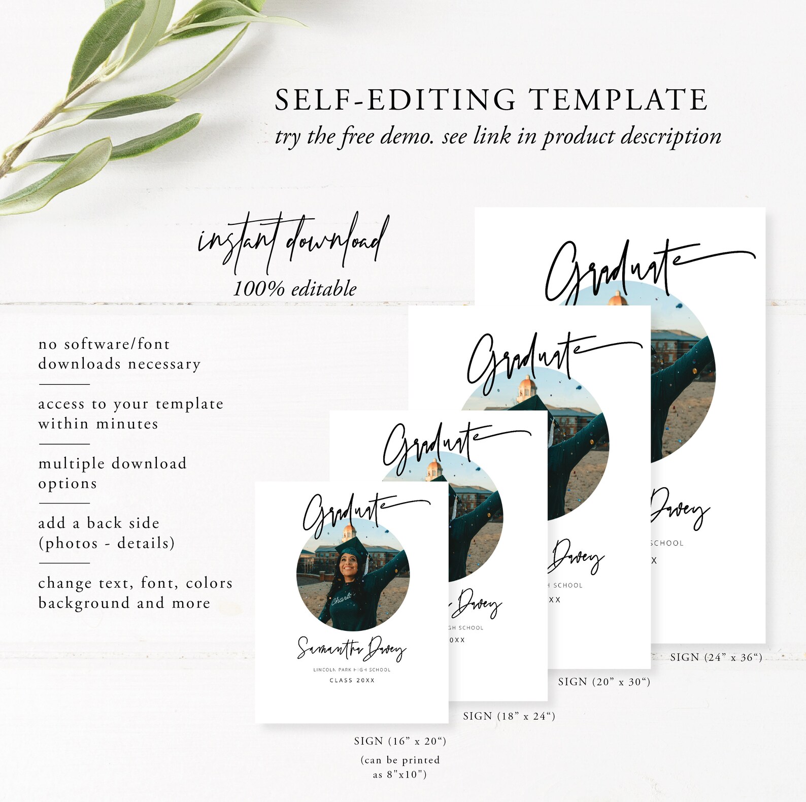 Graduation Signature Board Template Signature Sign Graduate | Etsy