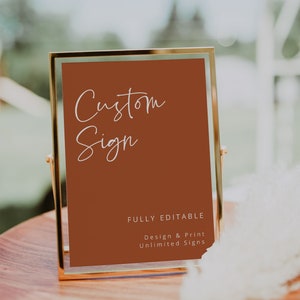 Modern Wedding Sign Template, Custom Sign, Boho Wedding Signage, Terra ...