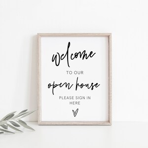 Open House Sign in Welcome Sign Template, Printable Sign for Realtors ...