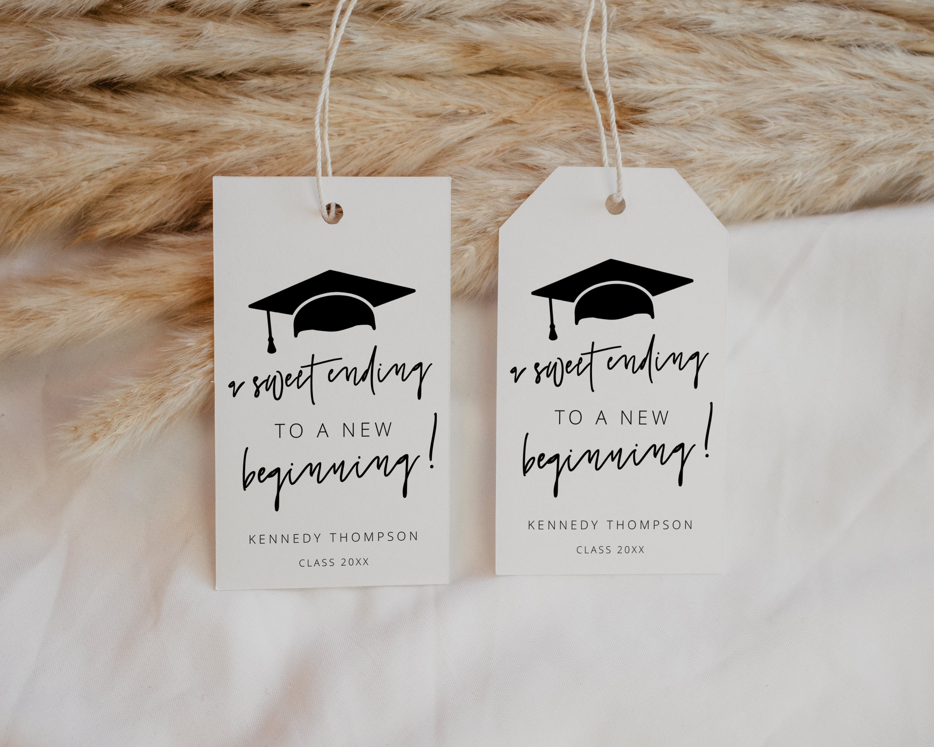 Graduation Favor Tag Template, Sweet Ending to A New Beginning ...
