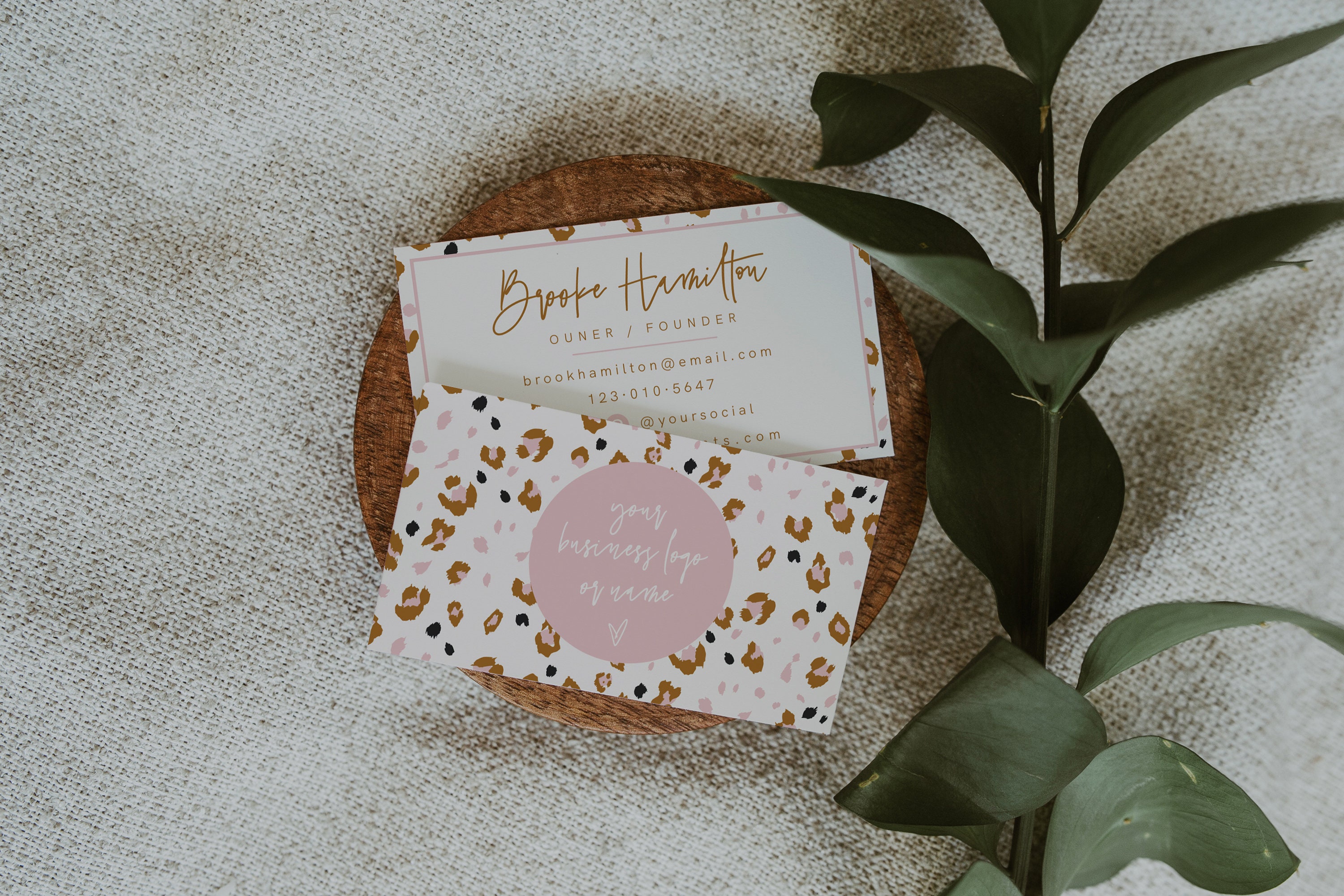 Leopard Print Business Card Template Animal Print Business - Etsy