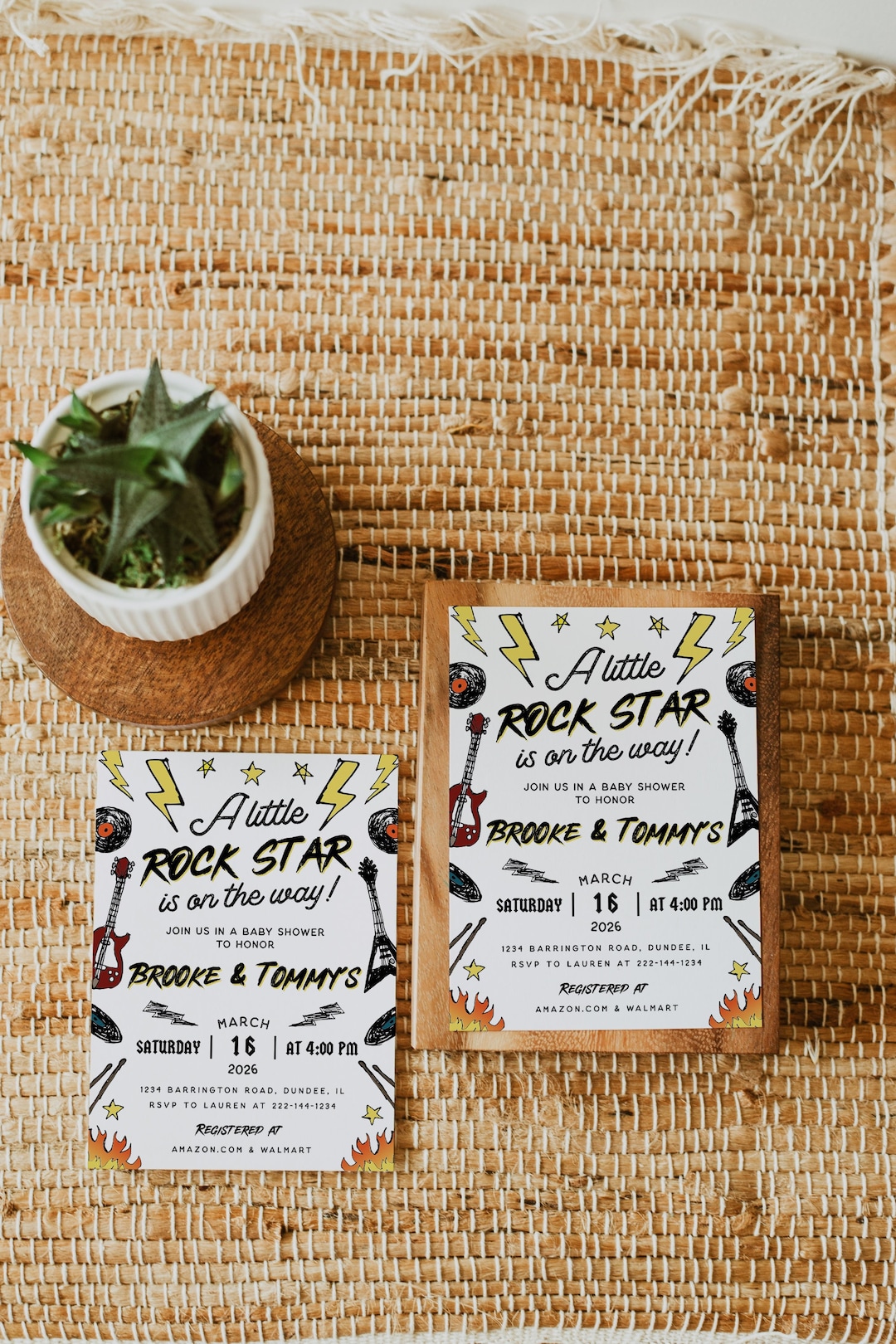 Rock and Roll Baby Shower Invitation, Born to Rock Baby Shower Invite ...