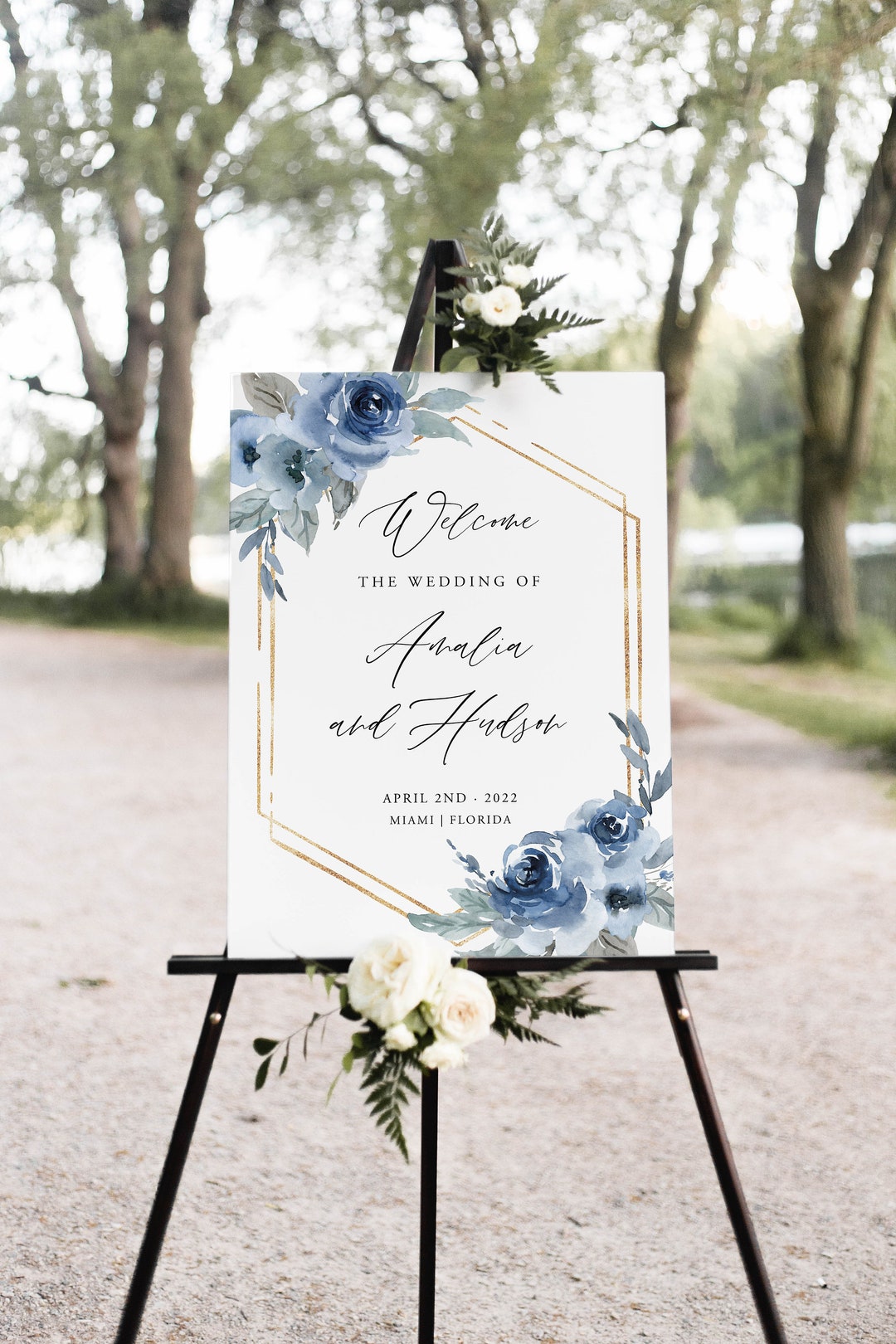 Dusty Blue Welcome Sign, Blue Wedding, Printable Wedding Welcome ...