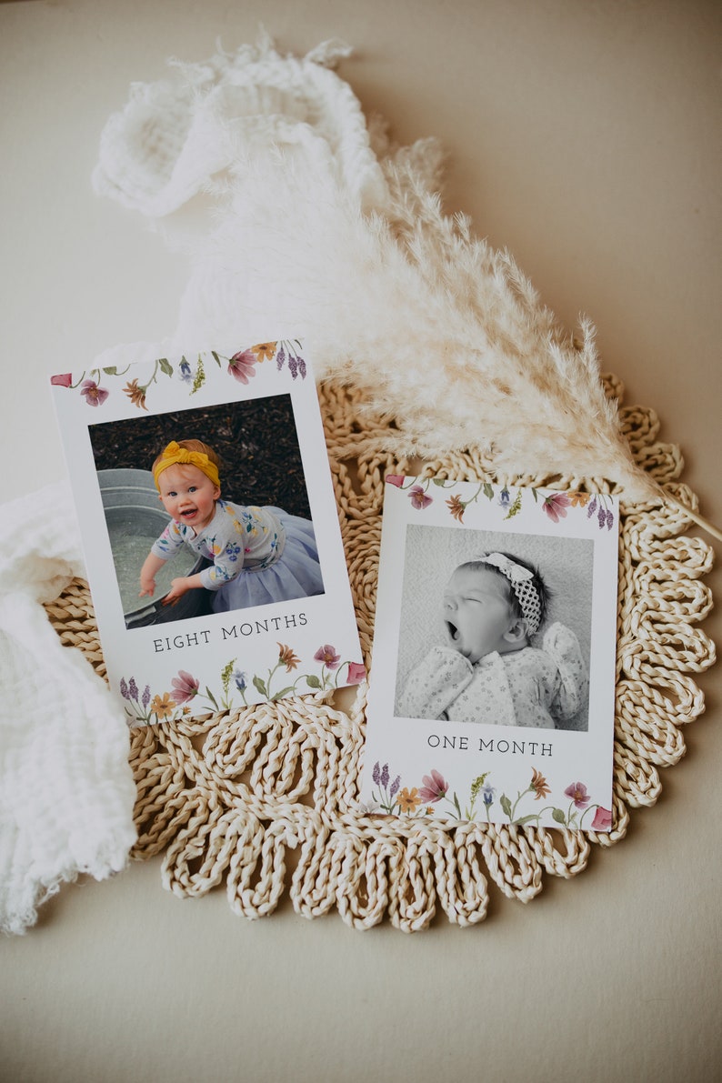 First Year Photos 1st Birthday Photo Display Banner Monthly | Etsy