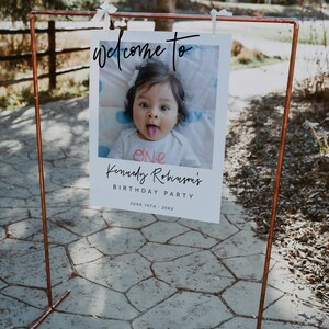 Photo Modern Birthday Welcome Sign Template, Photo Birthday Welcome ...