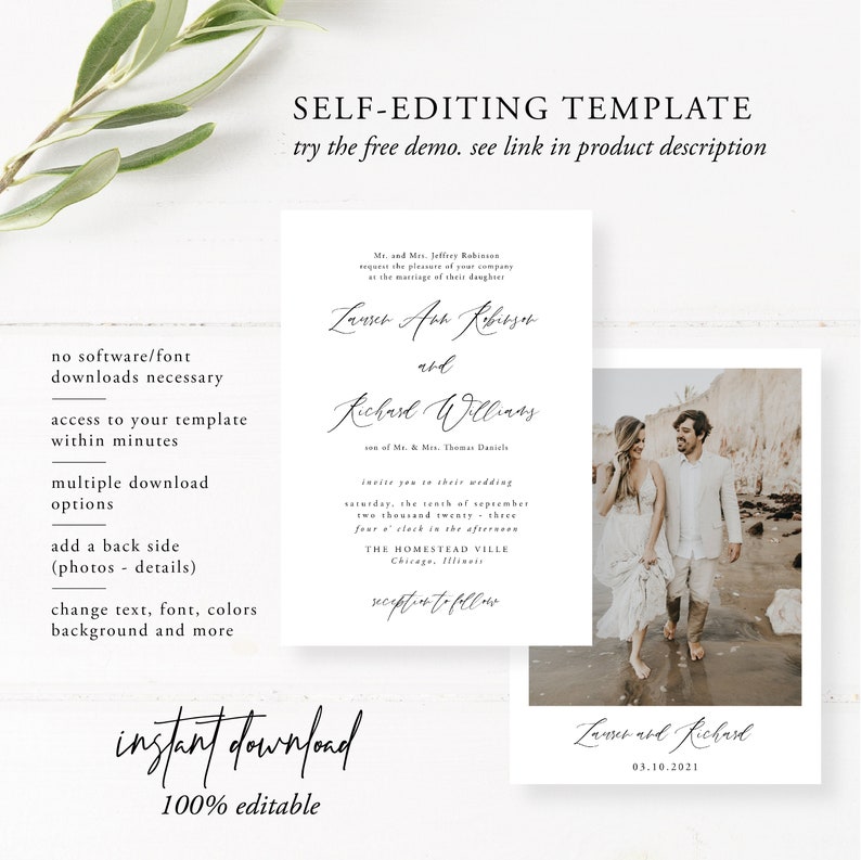 Elegant Wedding Invitation Calligraphy Elegant Font Rustic - Etsy