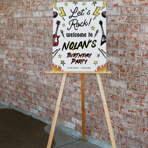 Rock and Roll Birthday Welcome Sign Template, Boy Birthday, Born to ...