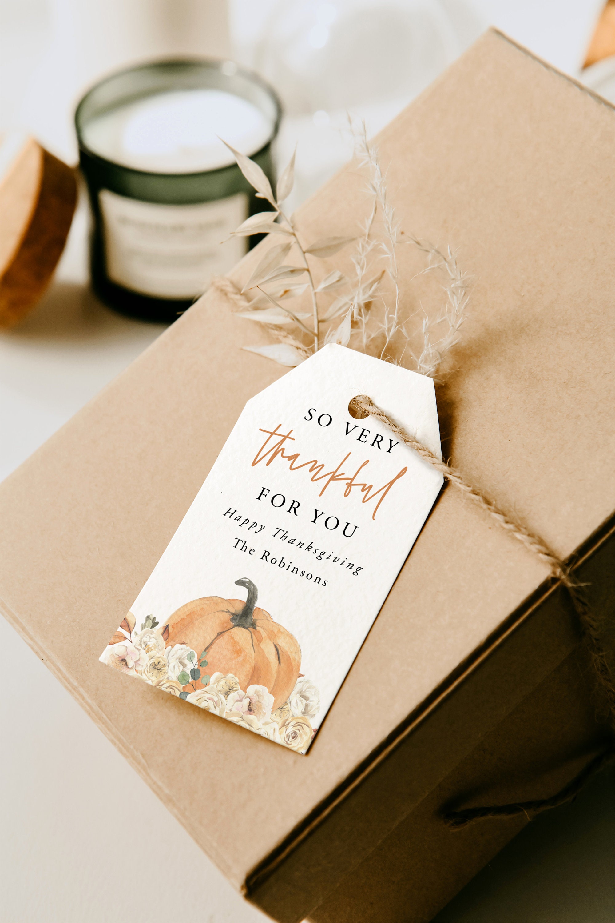 Fall Thankful Gift Tag, Printable Thankful Tag, Friendsgiving Tag ...