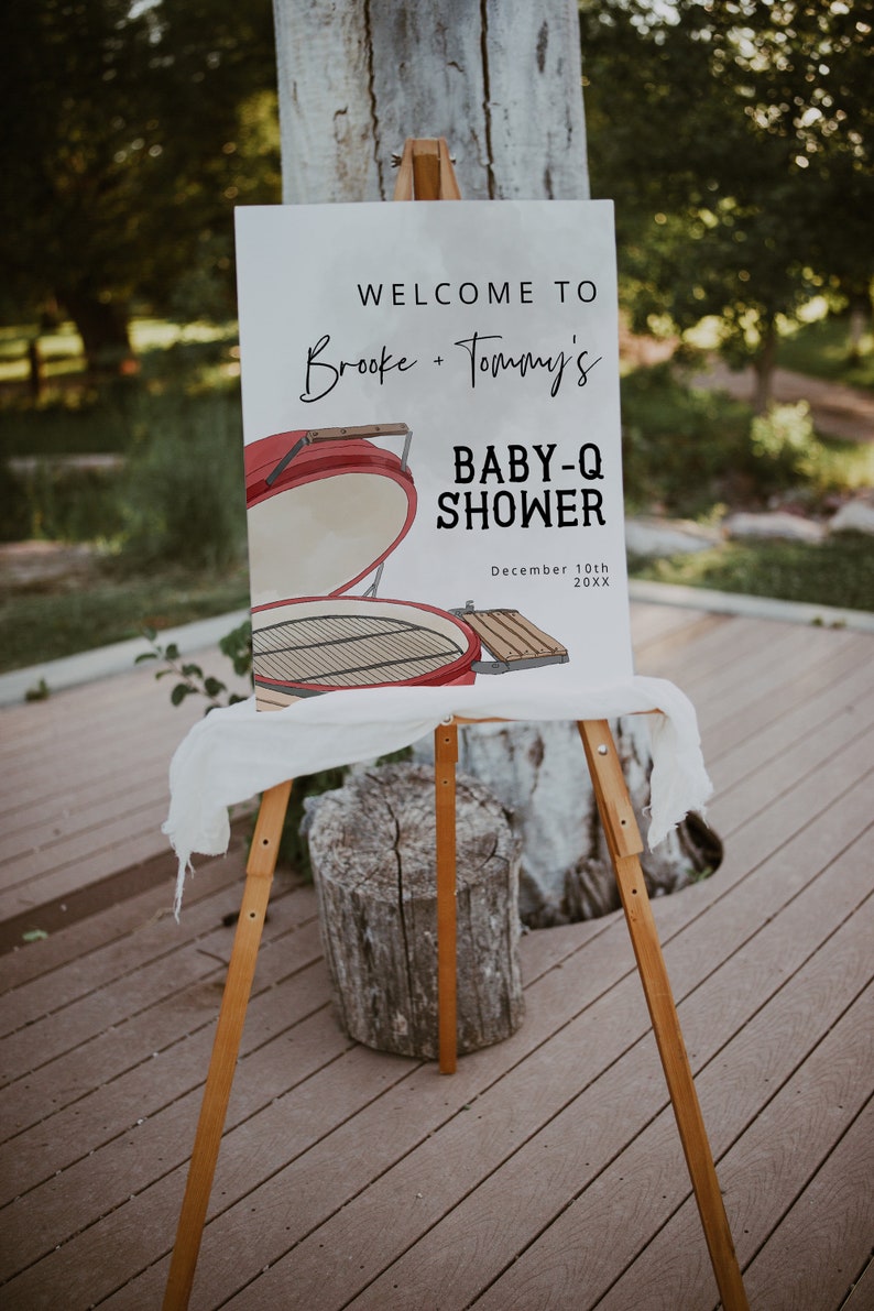 BBQ Baby Shower Welcome Sign Bun in the Oven Baby Shower - Etsy