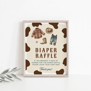 Diaper Raffle Sign Cowboy Baby Shower, Western Baby Shower, Cowboy ...