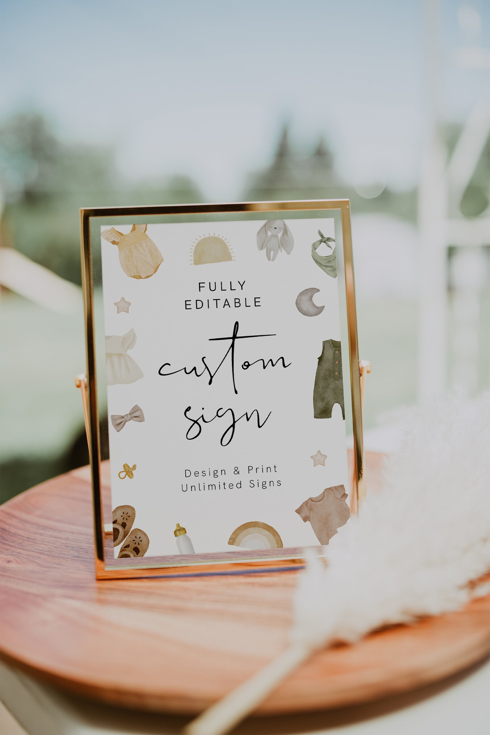 Gender Neutral Baby Shower Custom Sign Template, Clothes Baby Shower ...