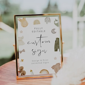 Gender Neutral Baby Shower Custom Sign Template, Clothes Baby Shower ...