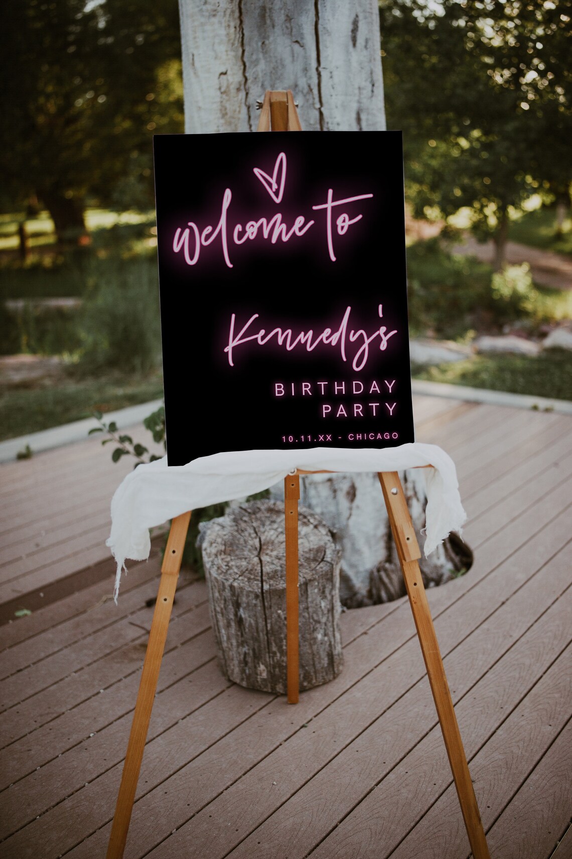 Neon Birthday Party Welcome Poster Instant Download Editable, Neon ...