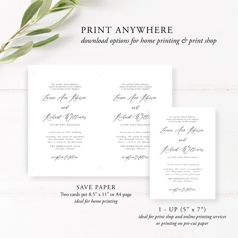 Elegant Wedding Invitation Calligraphy Elegant Font Rustic | Etsy