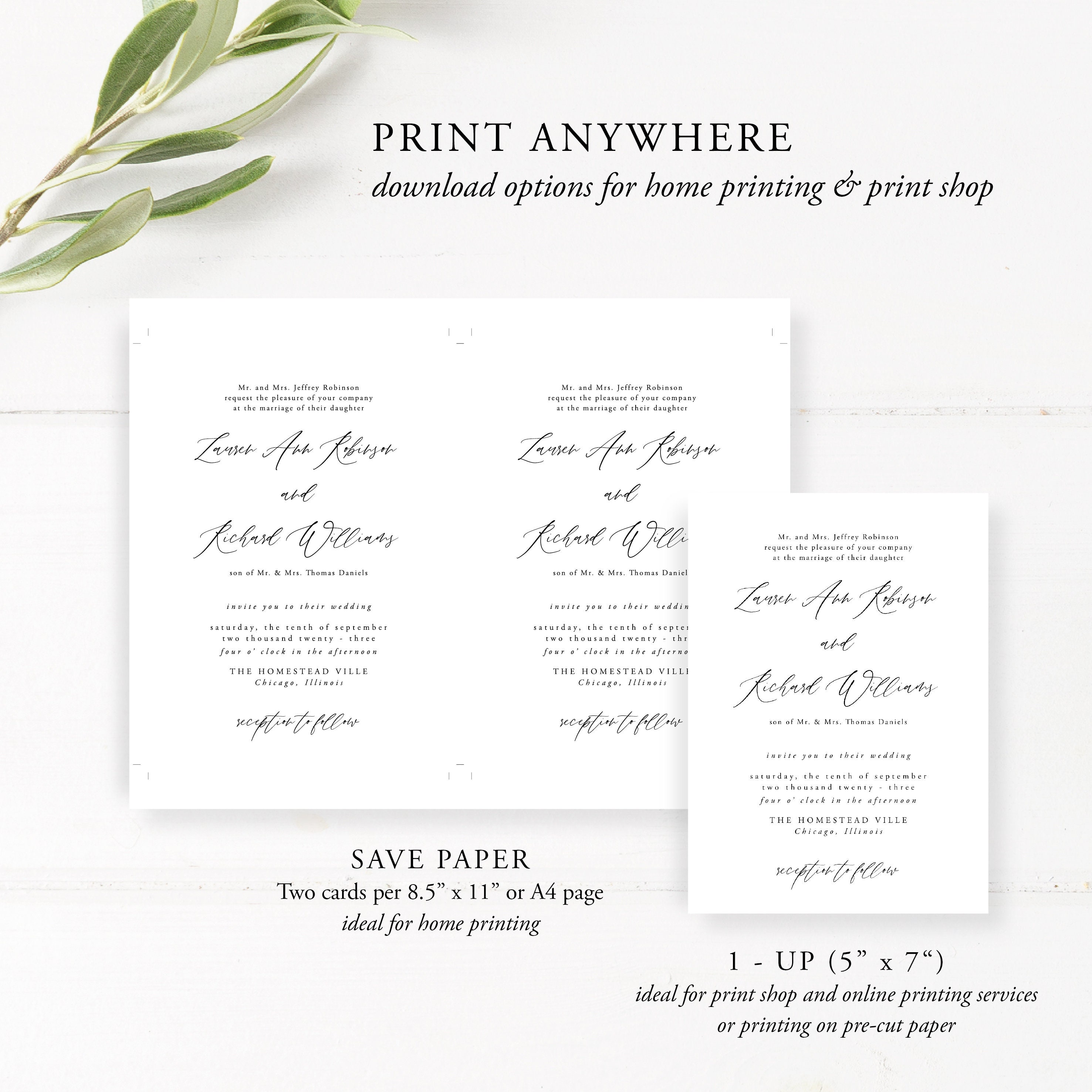 Elegant Wedding Invitation Calligraphy Elegant Font Rustic | Etsy