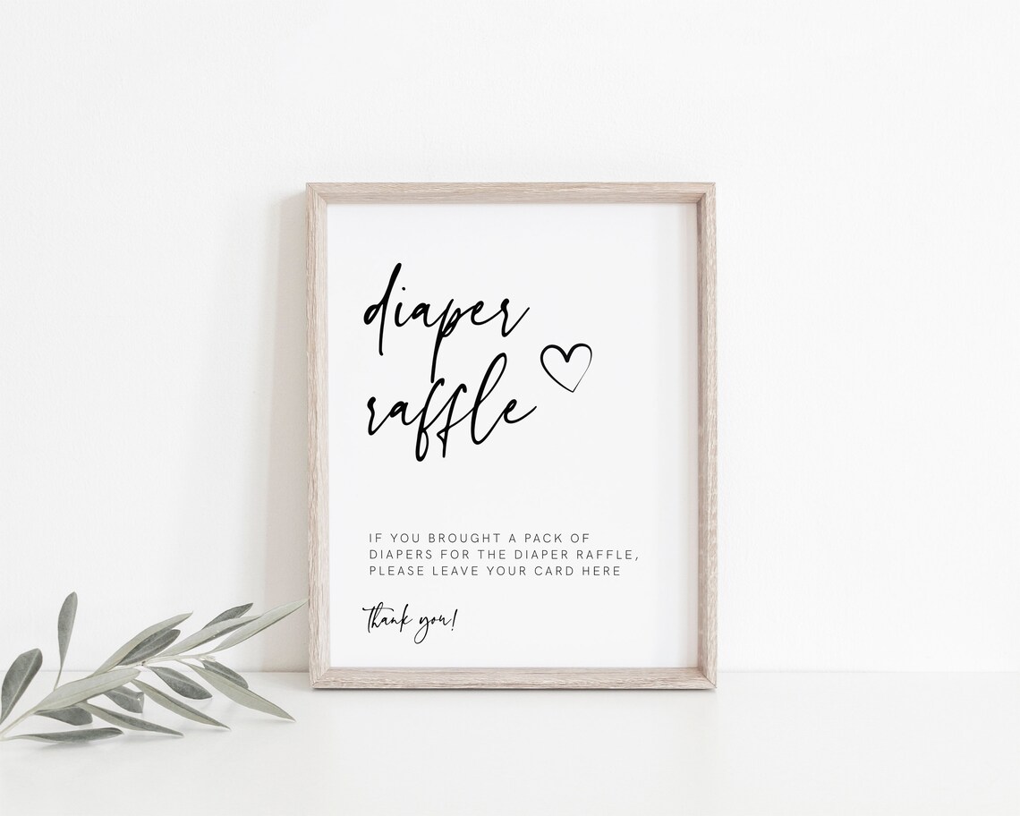 Modern Diaper Raffle Game Printable Baby Shower Diaper - Etsy