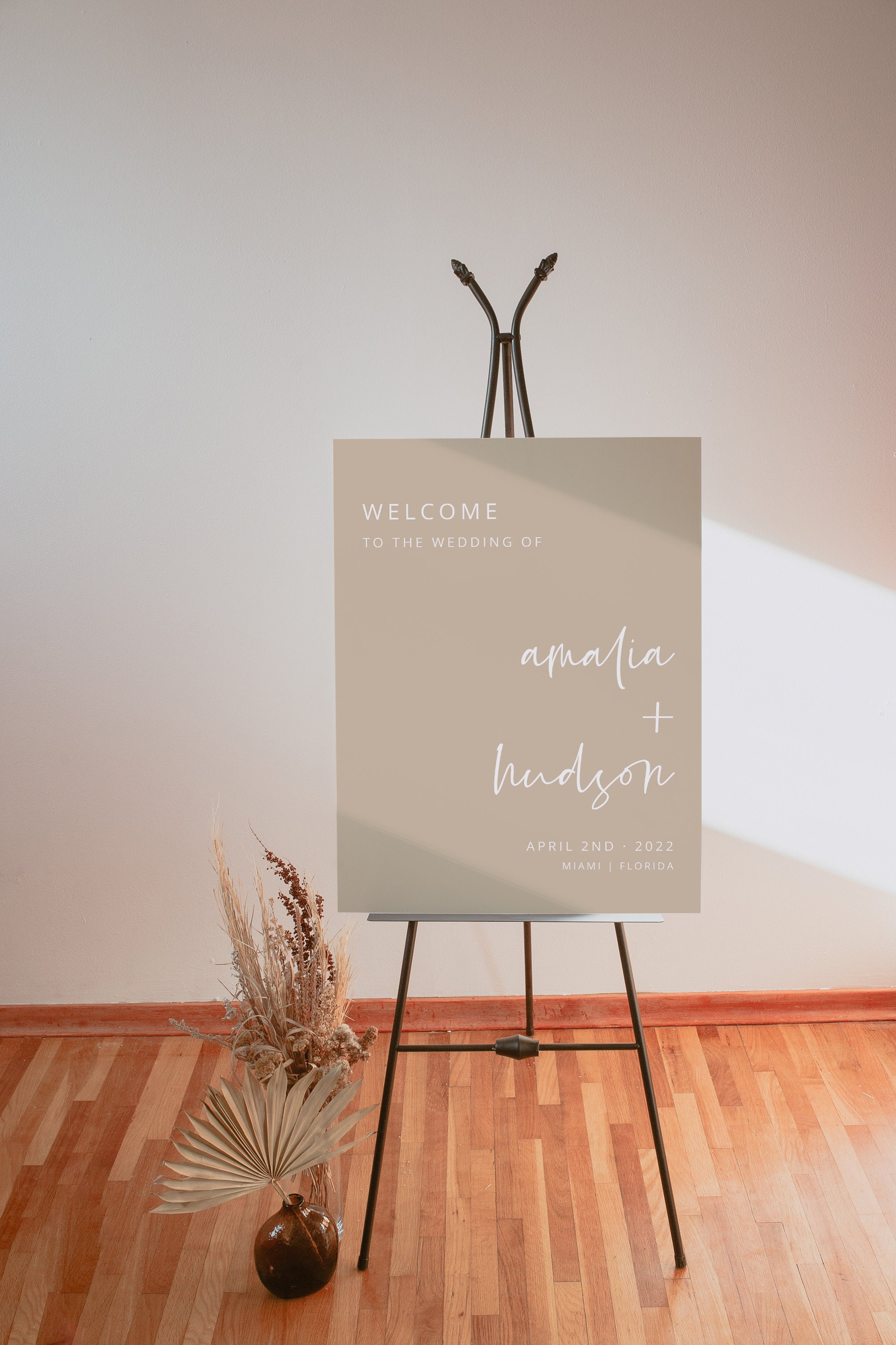 Boho Welcome Sign Template Boho Wedding Beige Earth Tone - Etsy