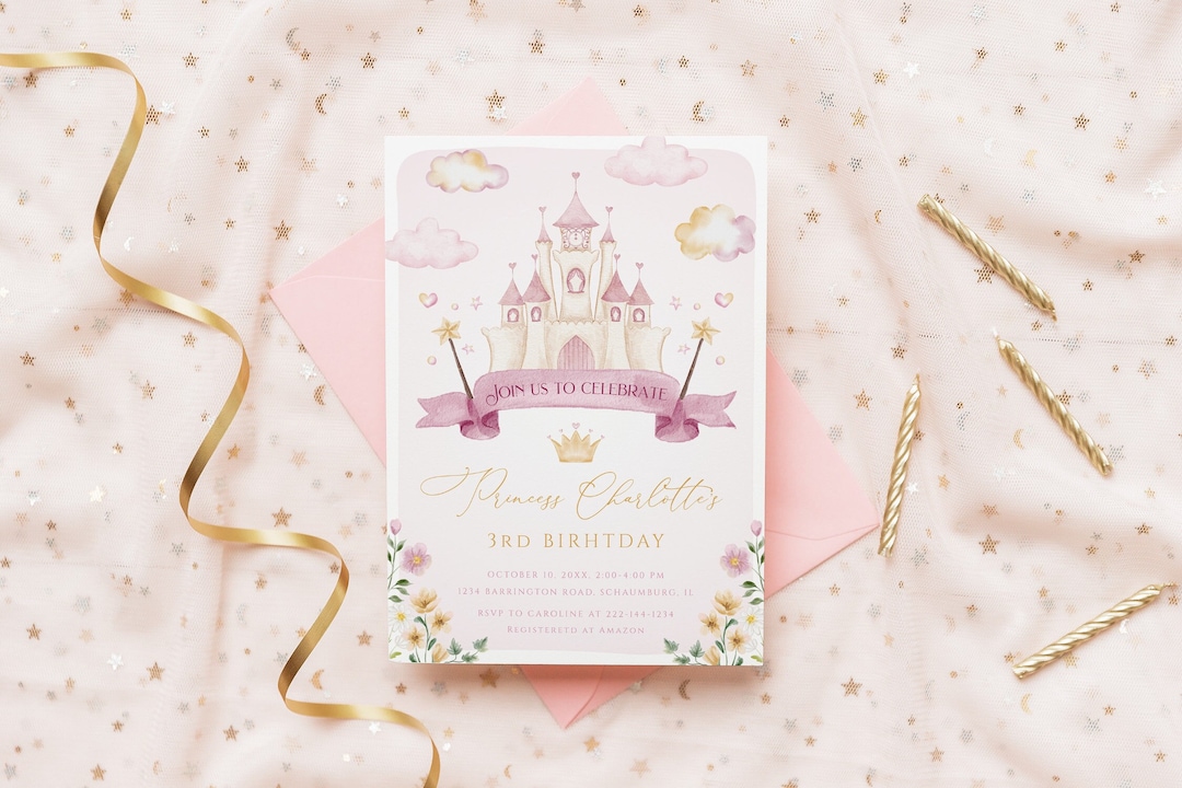 Princess Invitation, Princess Birthday Invitation Template, Princess ...