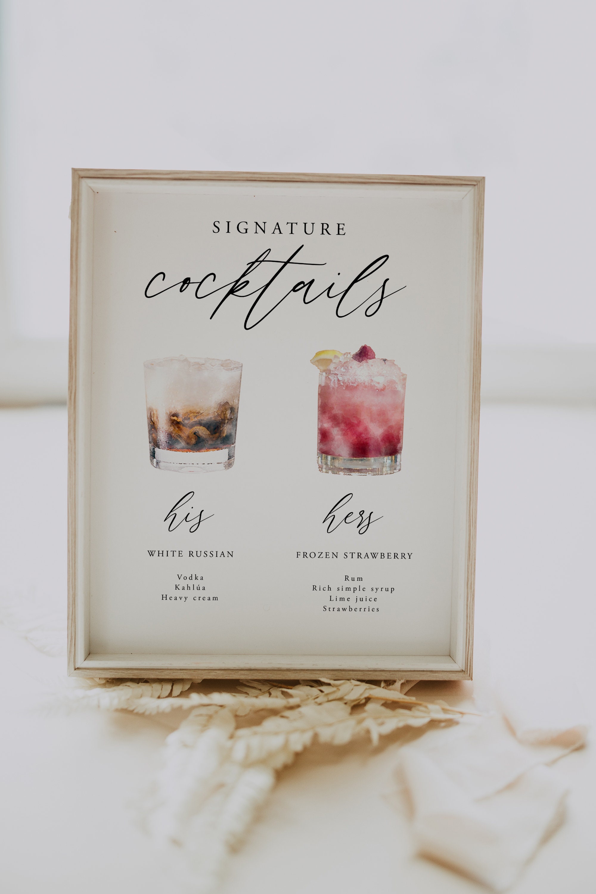 Signature Drinks Sign Template Printable Signature Cocktails | Etsy