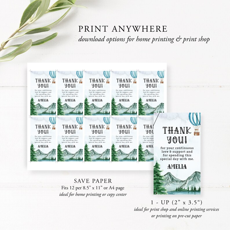 Mountain Favor Tag Template Adventure Await Favor Tag Baby - Etsy