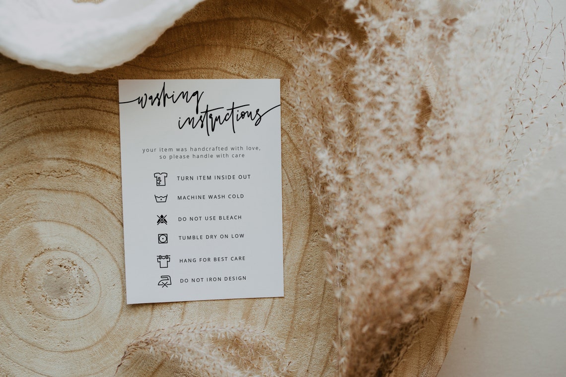 Washing Instructions Tag Shirt Washing Instructions Editable - Etsy