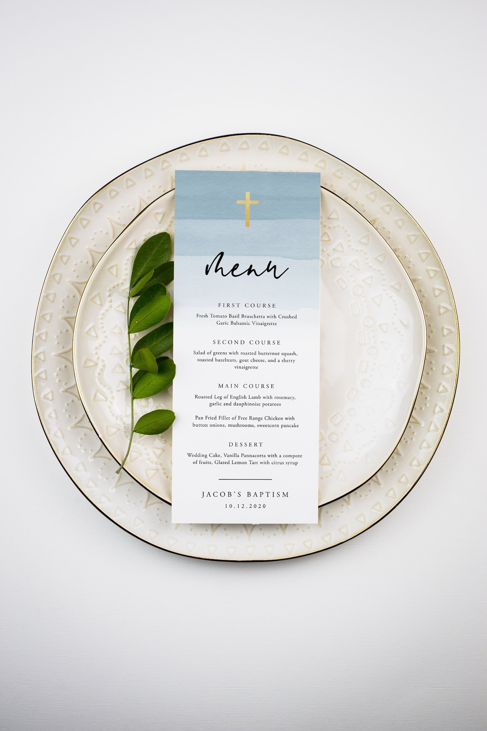 Watercolor Menu Baptism Template, Editable Baptism Menu, Printable Menu ...