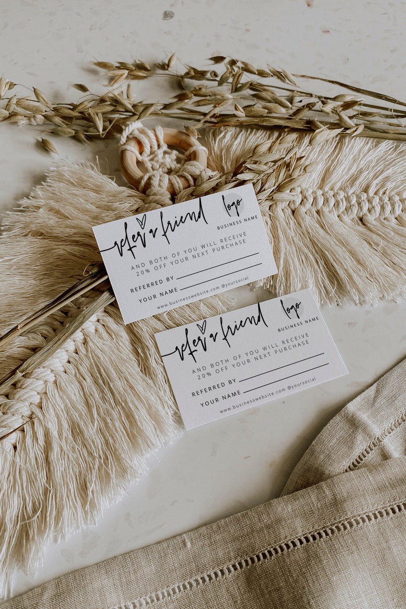 Referral Card Template Refer a Friend Rewards Card Client | Etsy