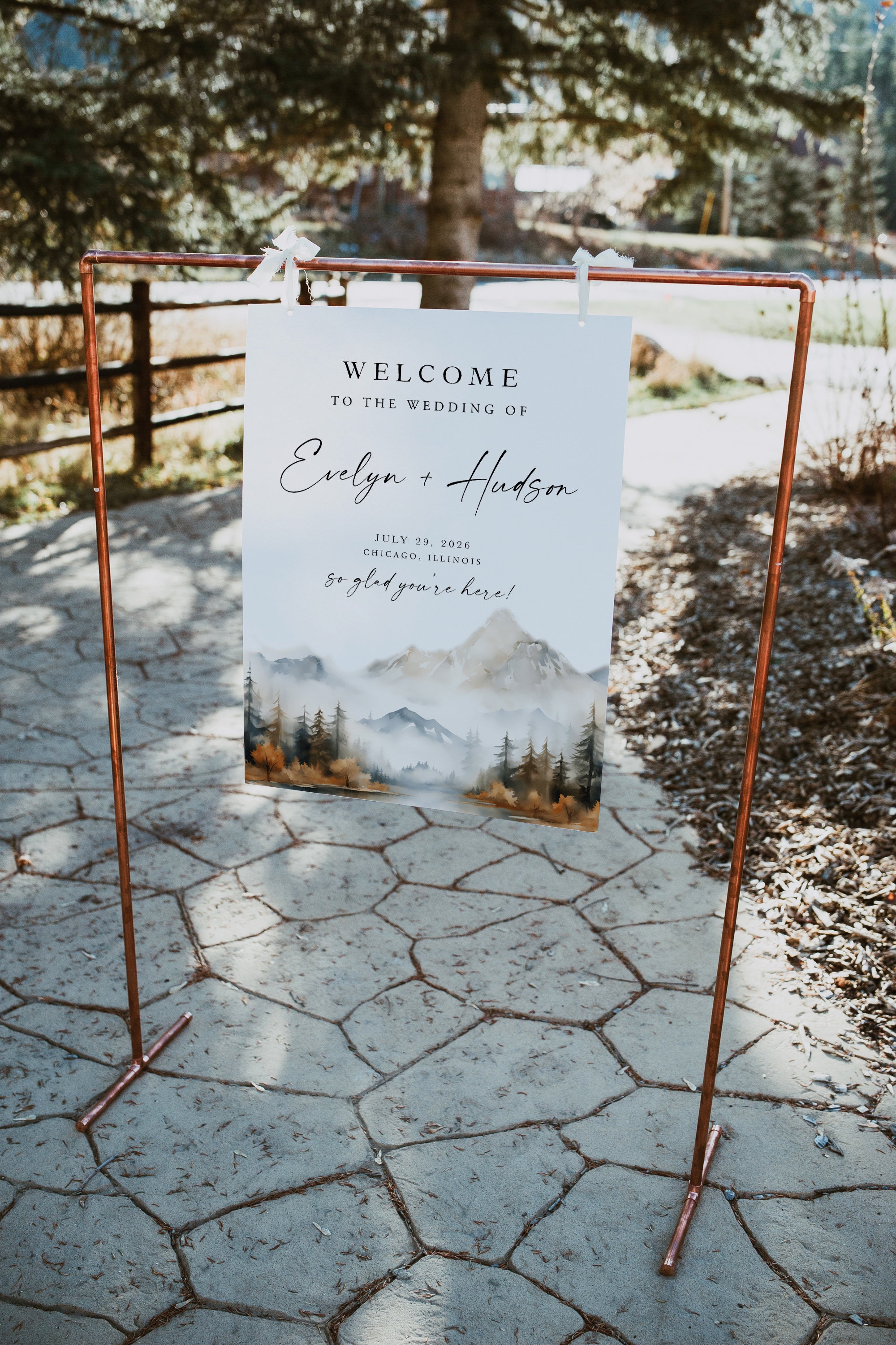 Mountain Welcome Sign, Woodland, Printable Wedding Rustic Mountain ...