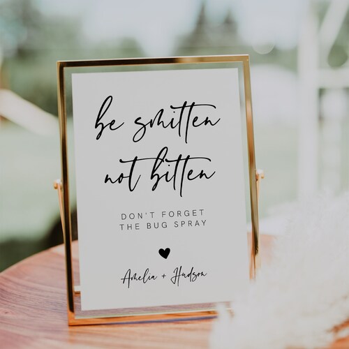 Bug Spray Sign Minimalist Outdoor Wedding Ceremony Be - Etsy