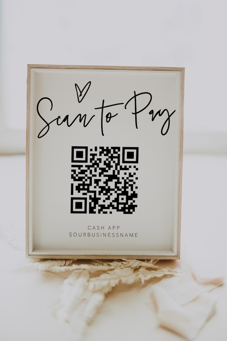 QR Code Sign Template Scan to Pay Sign Small Business - Etsy