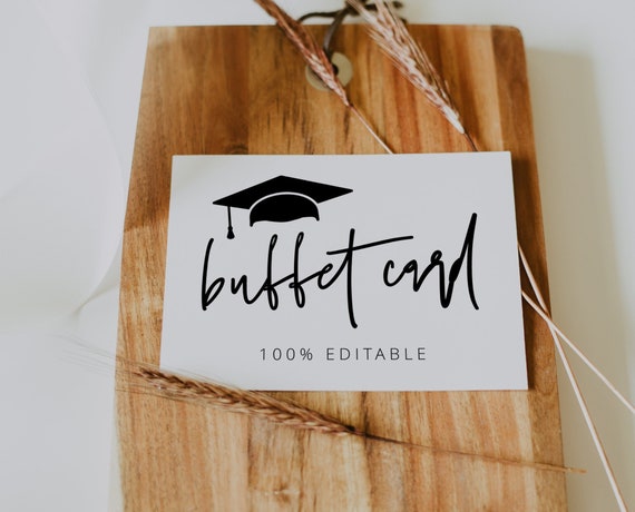 Graduation Food Card Template Food Label Graduation Tent | Etsy