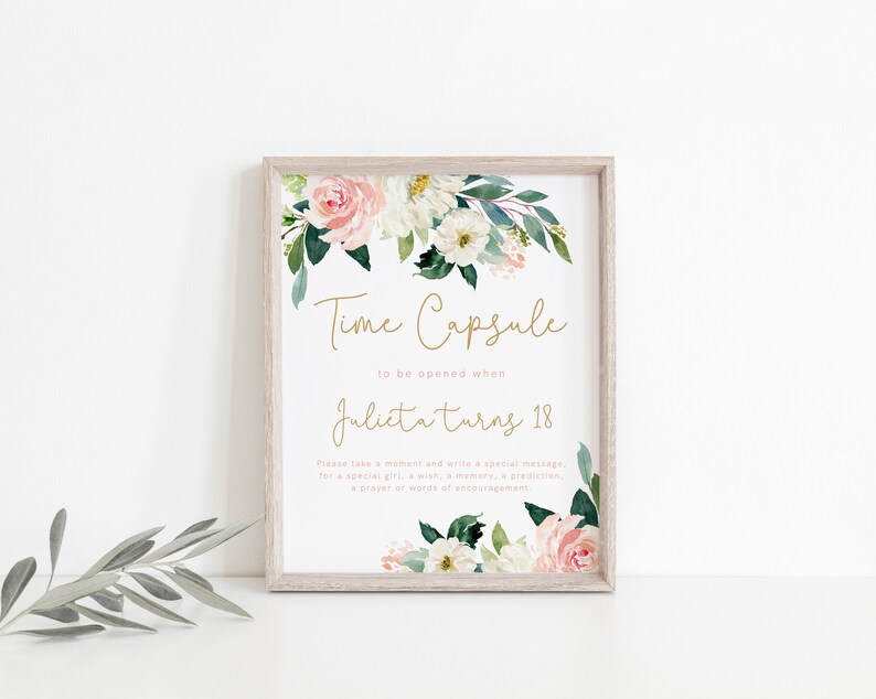 Editable Time Capsule Sign and With Matching Printable Message - Etsy