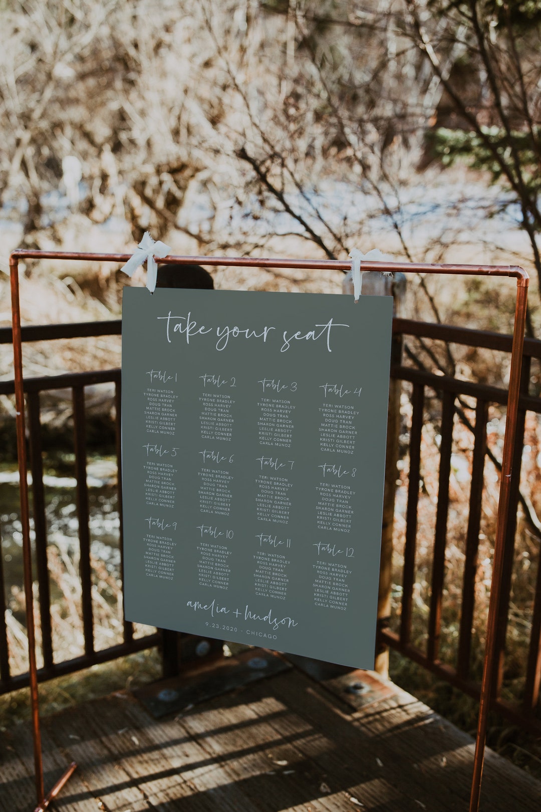 Boho Seating Chart Template, Printable Wedding Seating Sign, Sage Green ...