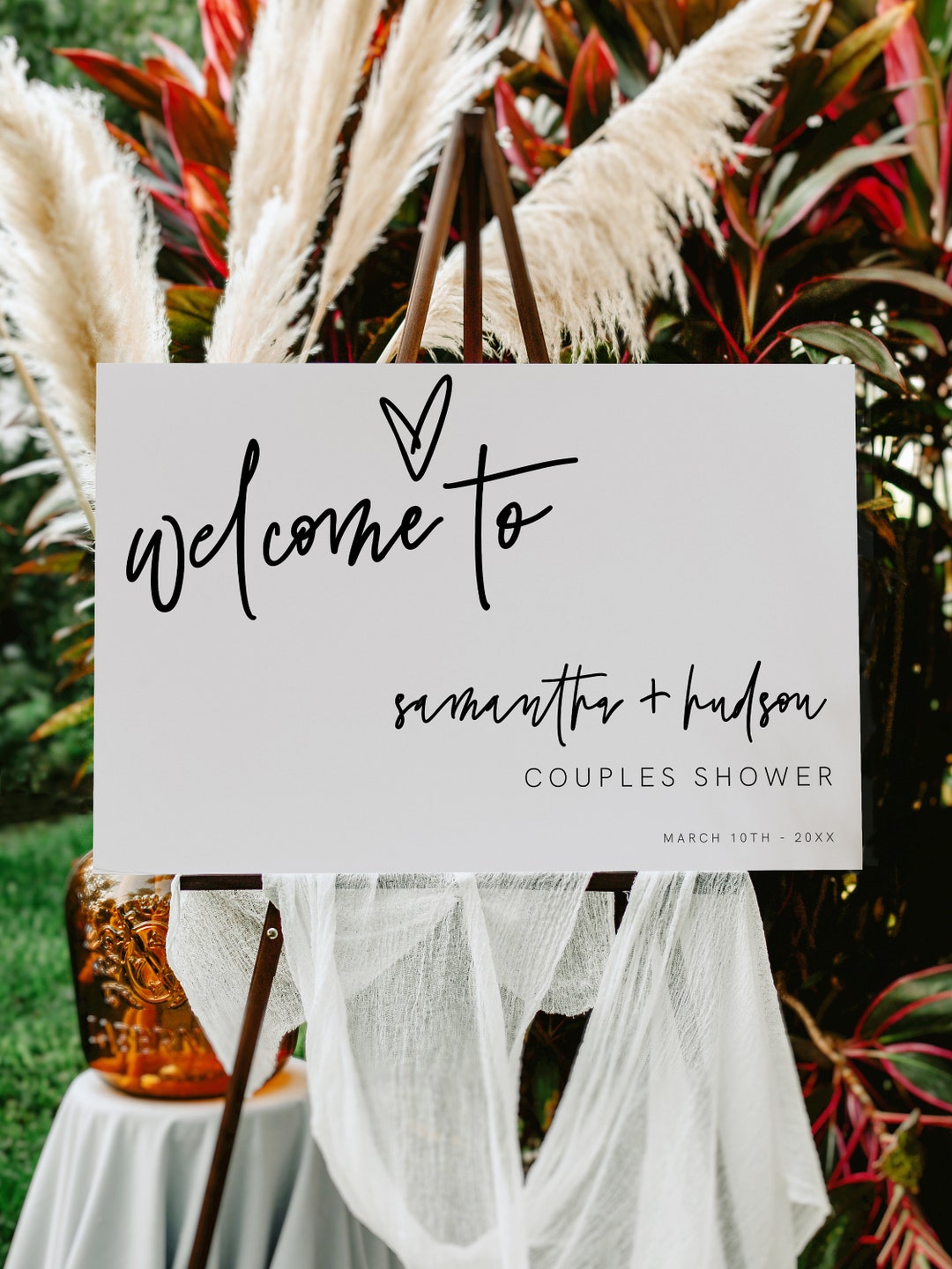 Modern Couples Shower Welcome Sign Template, Minimalist Shower, Shower ...