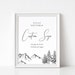 Mountain Custom Sign Template, Pine Wedding or Bridal Shower Table Sign ...