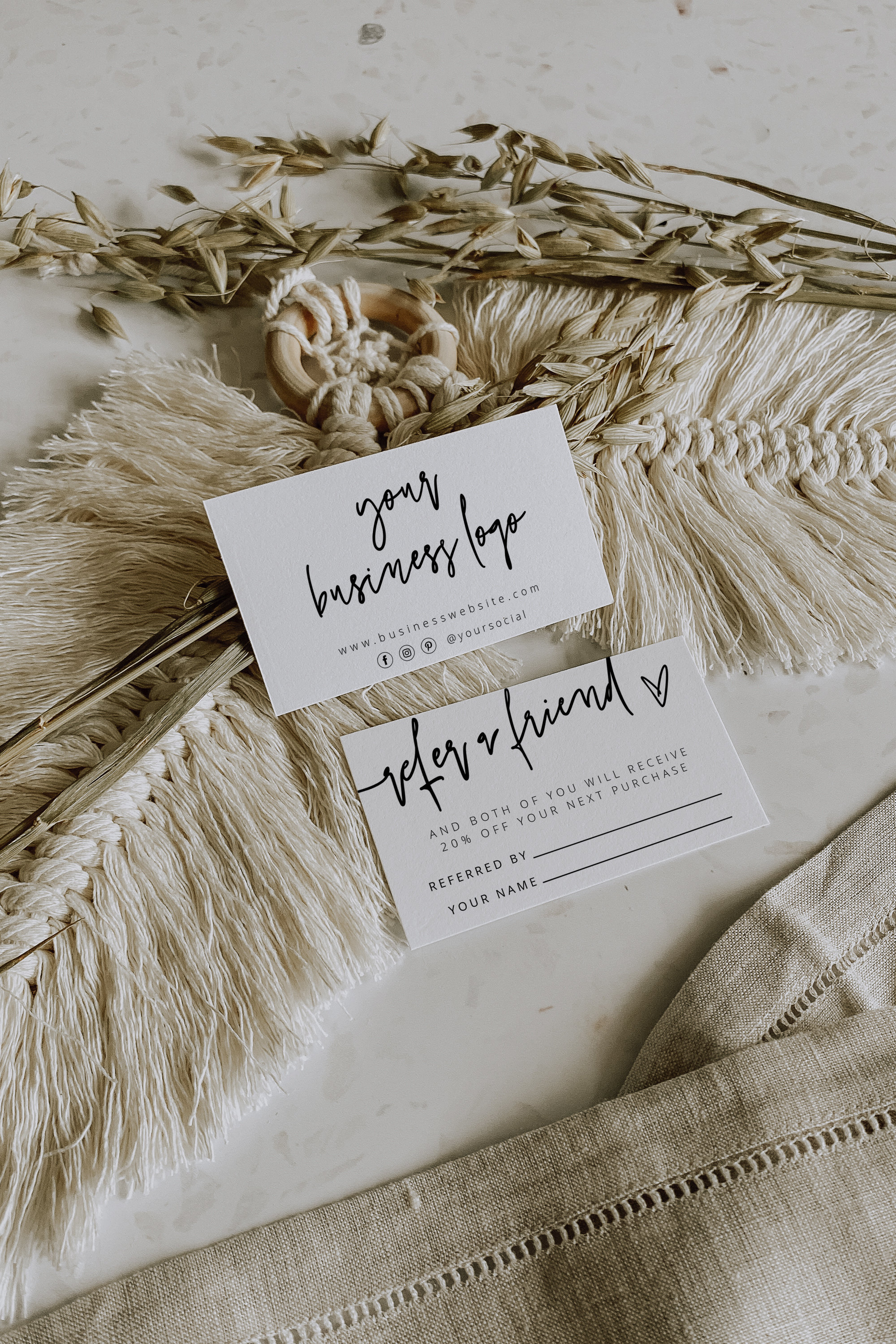 Referral Card Template Refer a Friend Rewards Card Client - Etsy