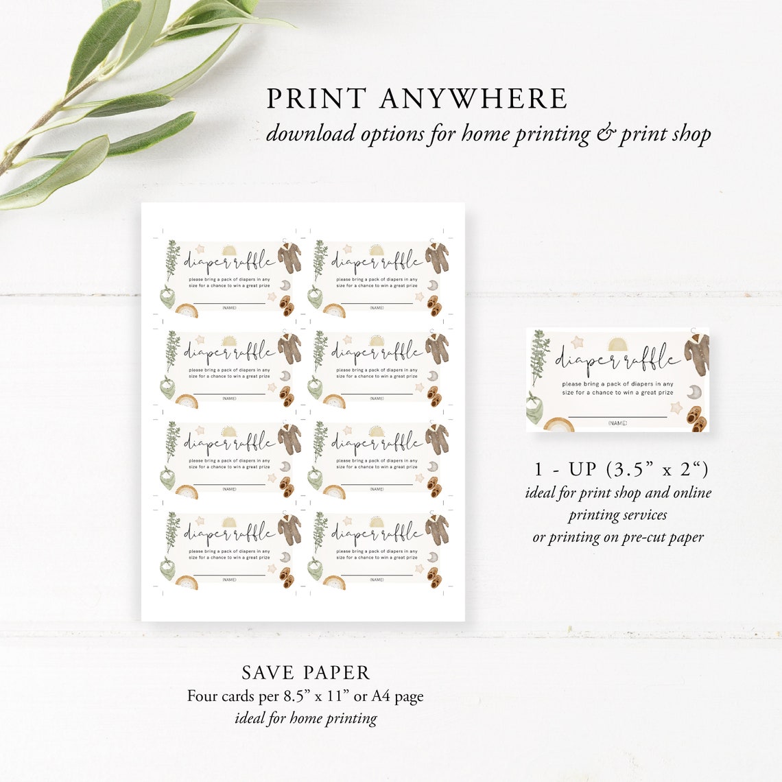 Diaper Raffle Sign Boho Baby Shower Clothes Baby Shower - Etsy