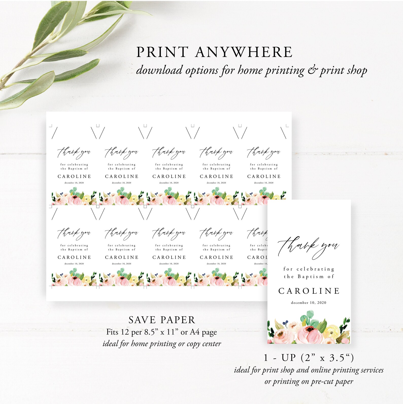 Baptism Favor Tags Template Printable Baptism Favor Tags - Etsy