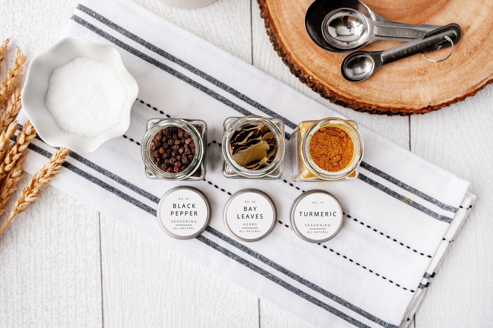 Spice Jar Round Labels Template, Modern Minimalist Spice Label, Spice ...