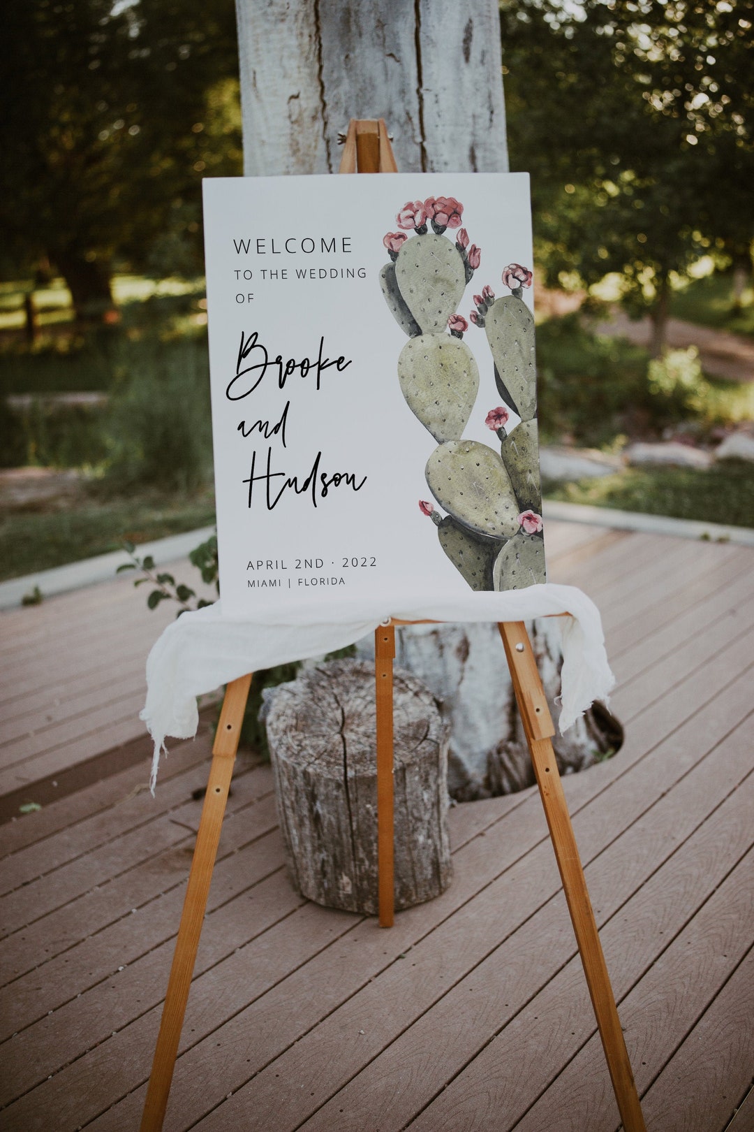 Cactus Welcome Sign, Cactus Wedding, Printable Wedding Welcome, Bridal ...