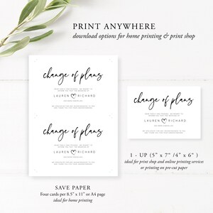 Change of Plans Wedding Card, Wedding Cancellation ,postponed, Plan ...