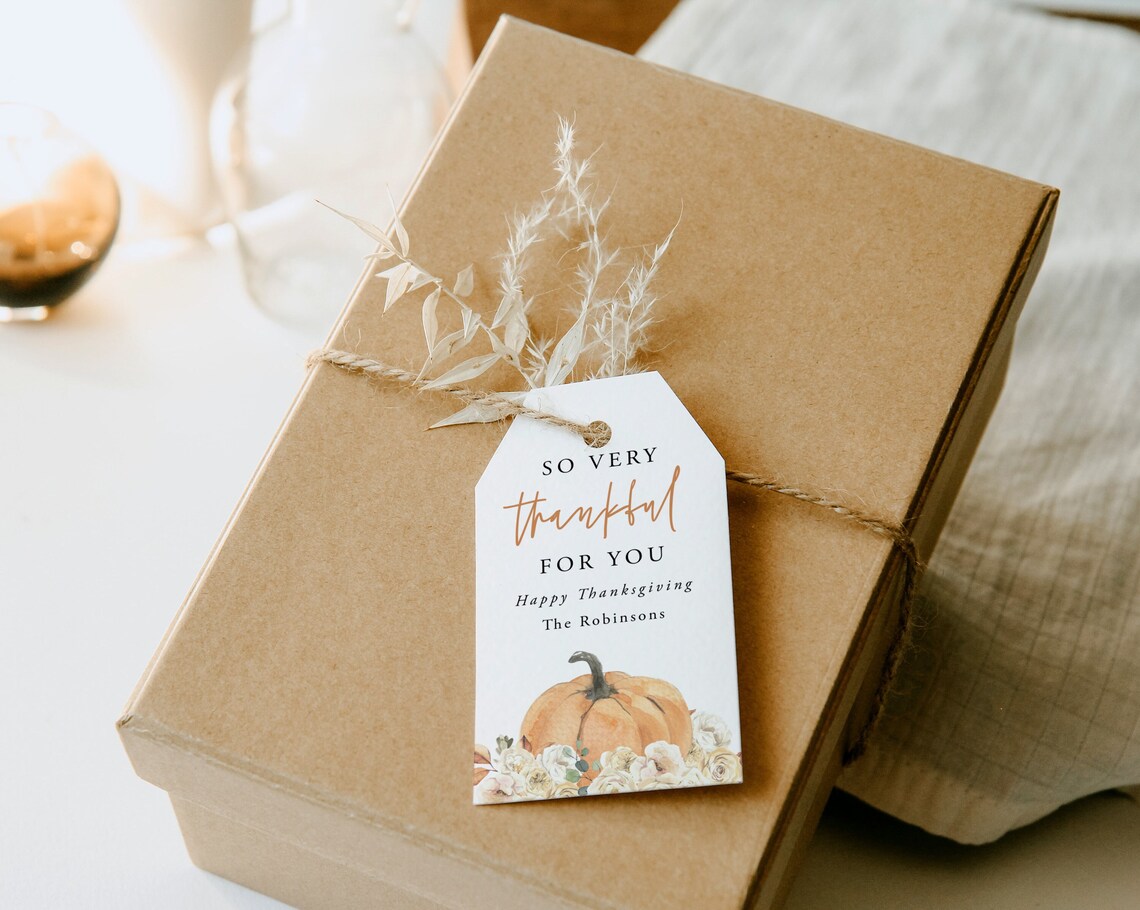 Fall Thankful Gift Tag Printable Thankful Tag Friendsgiving - Etsy