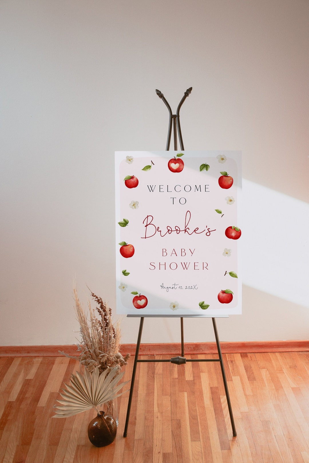Apple Baby Shower Welcome Sign Template, Apple of Our Eye Baby Shower ...