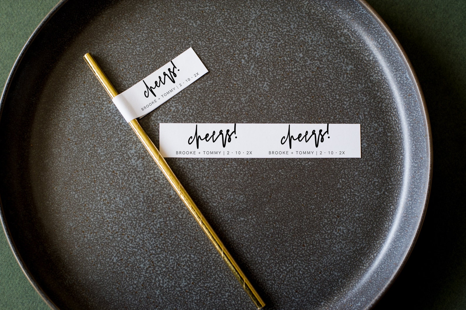 Minimalist Straw Tag Template Modern Wedding Mini Flag Tag - Etsy