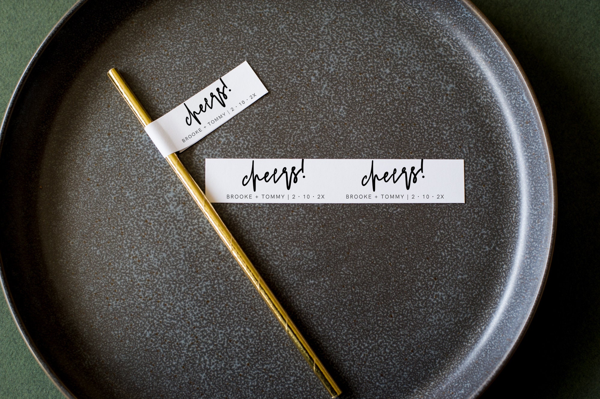 Minimalist Straw Tag Template Modern Wedding Mini Flag Tag - Etsy