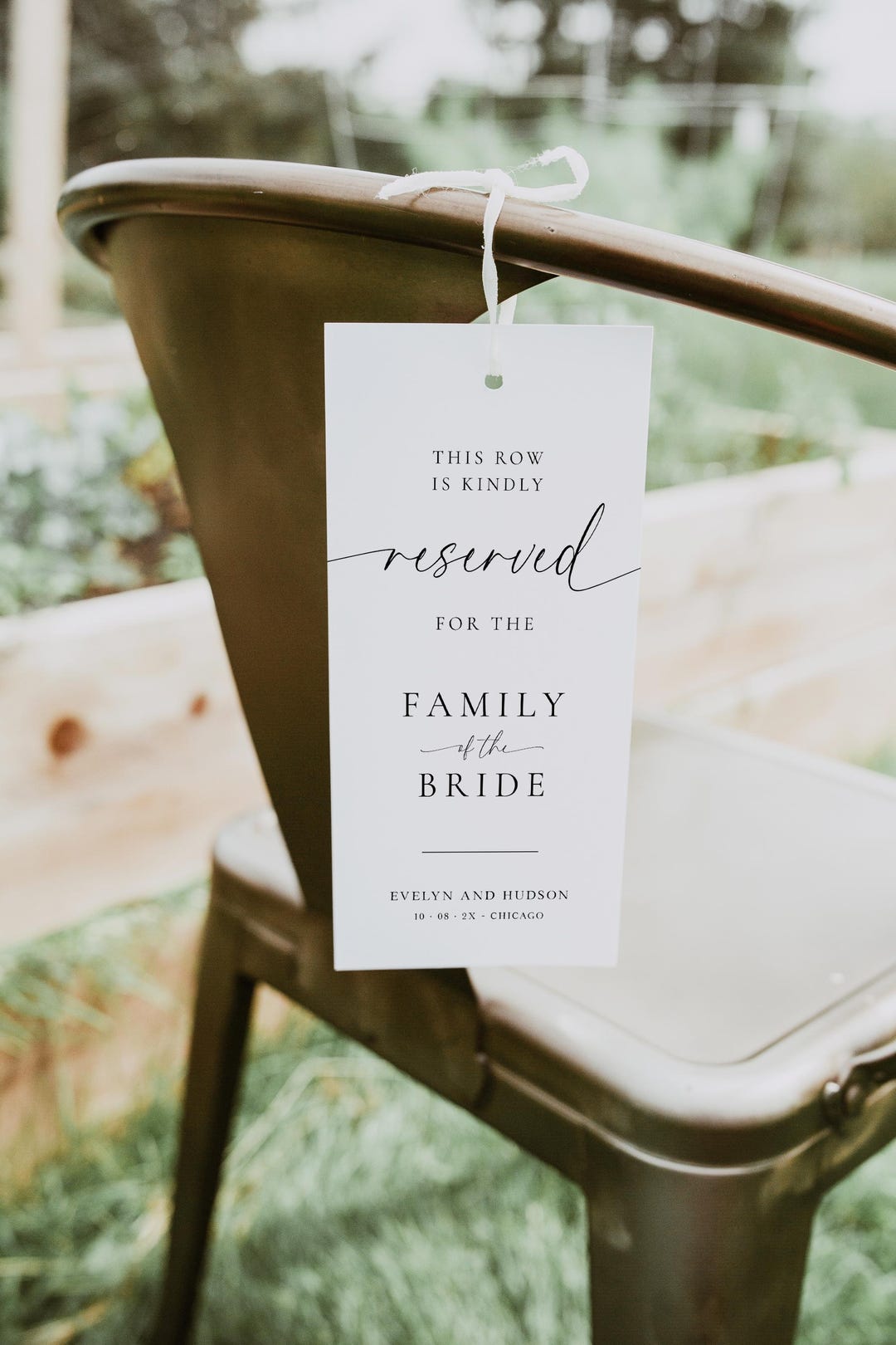 Editable Seating Tag Template, Reserved Seating Tag, Printable Chair ...