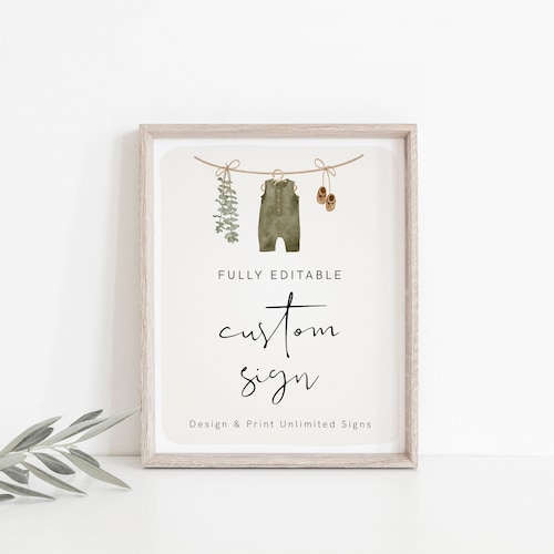 Boy Baby Shower Custom Sign Template Clothes Baby Shower - Etsy
